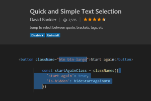VSCode tips - How to select everything between brackets or quotes